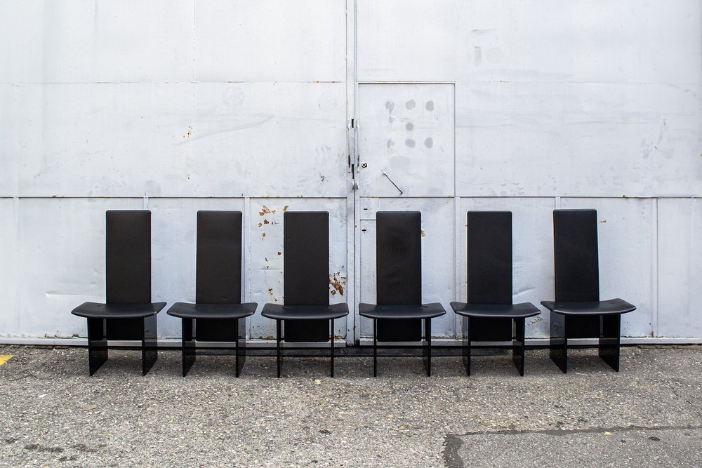 Rennie Stühle aus Leder von Kazuhide Takahama für Gavina, 1968, 6er Set ...