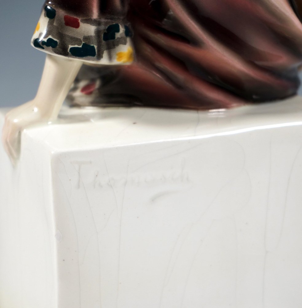 Goldscheider Art Deco Figure Seated by Wilhelm Thomasch, 1920s for sale ...