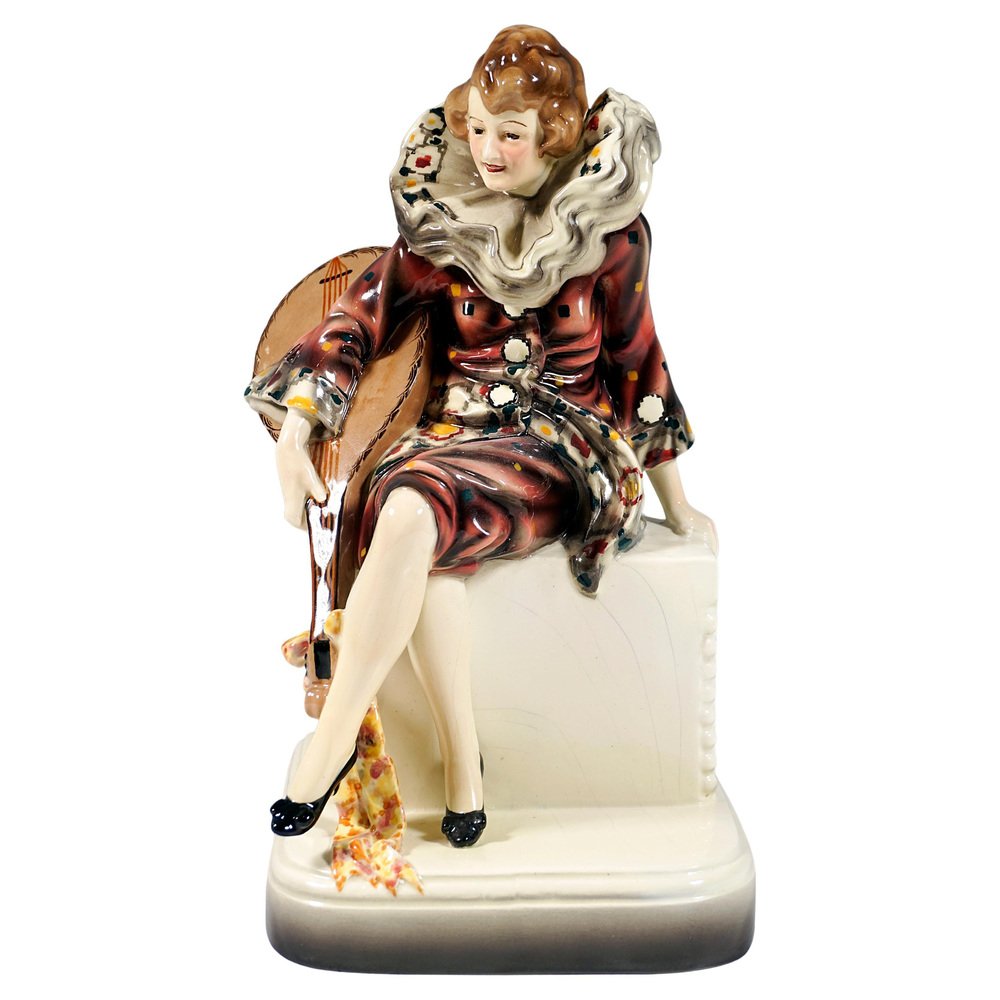 Goldscheider Art Deco Figure Seated by Wilhelm Thomasch, 1920s for sale ...