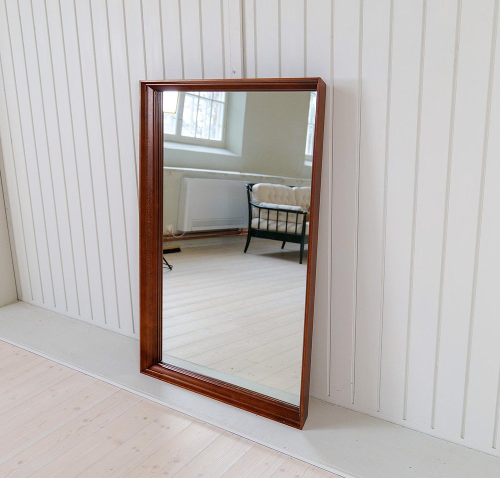 Large Mid-Century Modern Mirror in Walnut, Sweden, 1960s for sale at Pamono