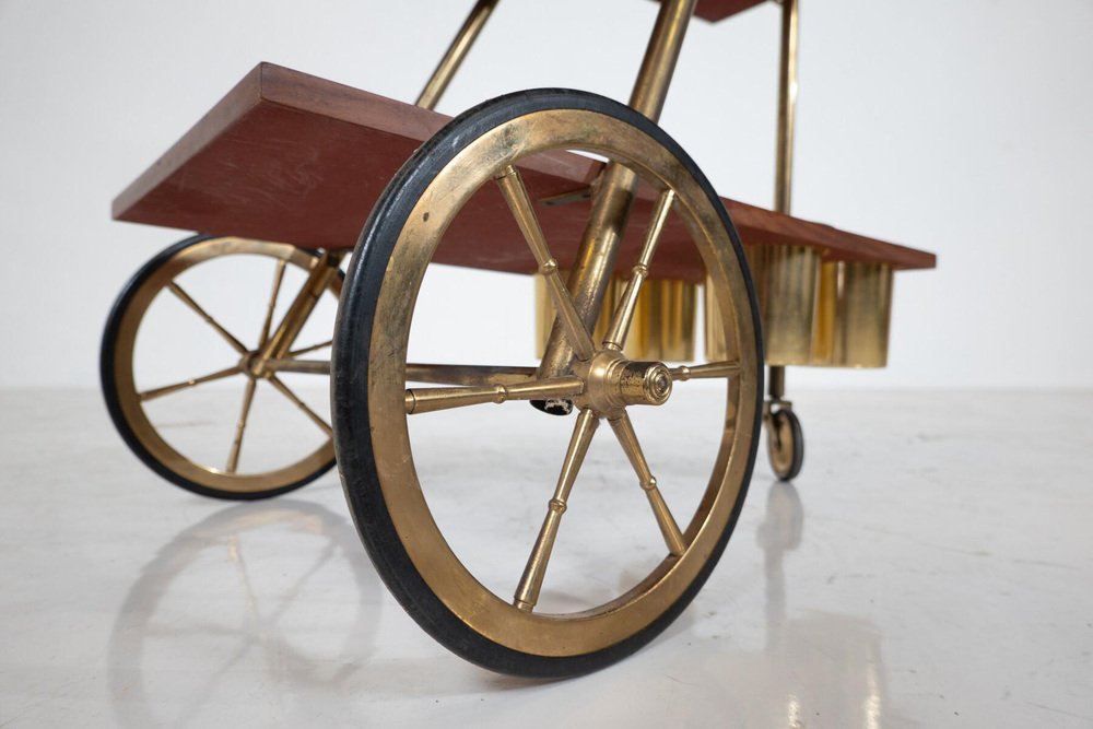 Mid-Century Modern Wooden Trolley, Italy, 1960s for sale at Pamono