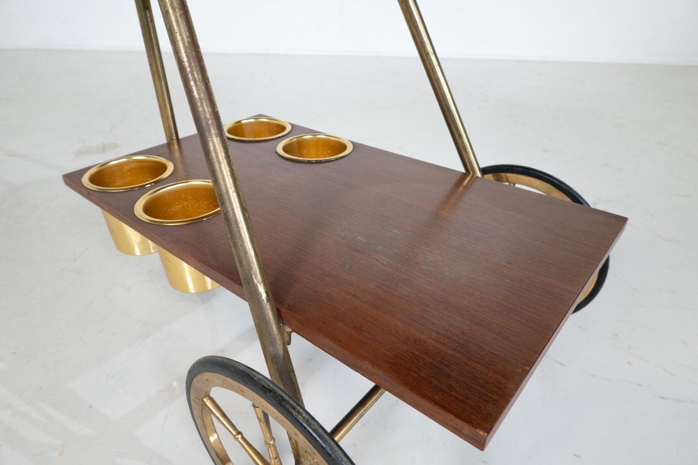 Mid-Century Modern Wooden Trolley, Italy, 1960s for sale at Pamono