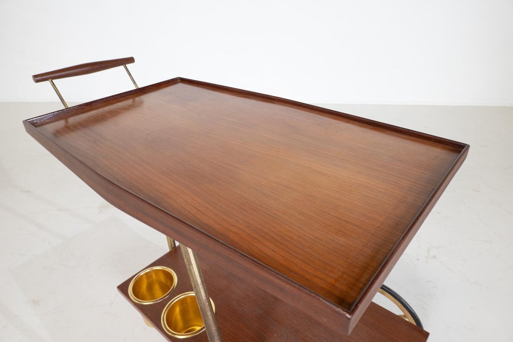 Mid-Century Modern Wooden Trolley, Italy, 1960s for sale at Pamono