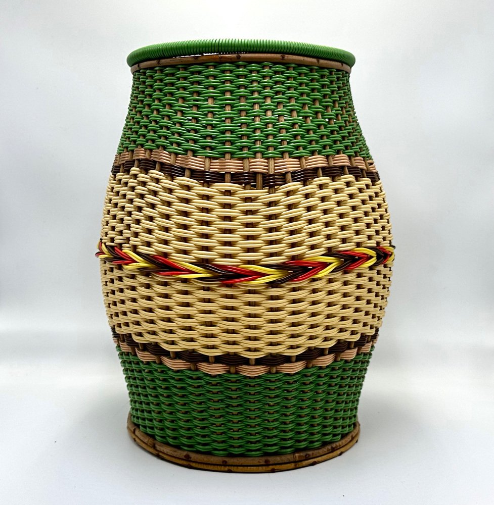 Mid-Century Woven Basket, 1960s for sale at Pamono