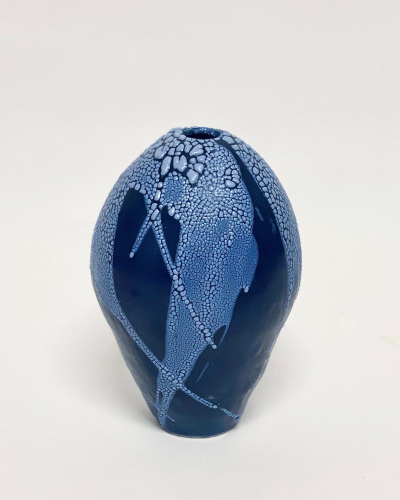 Blue/Blue Dragon Egg Vase by Astrid Öhman for sale at Pamono