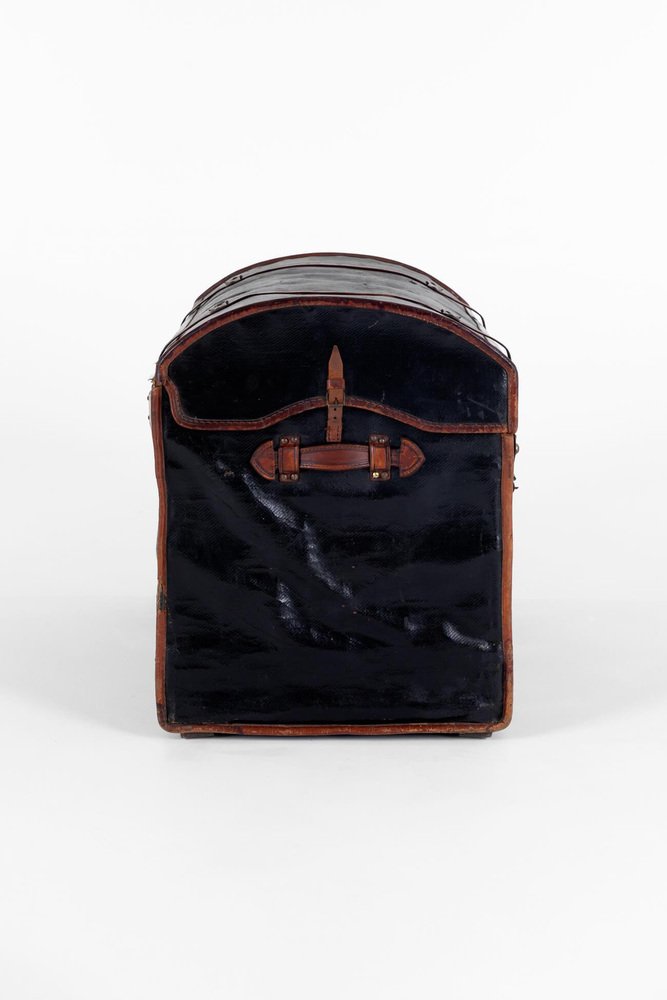 Large Leather Steamer Trunk for sale at Pamono