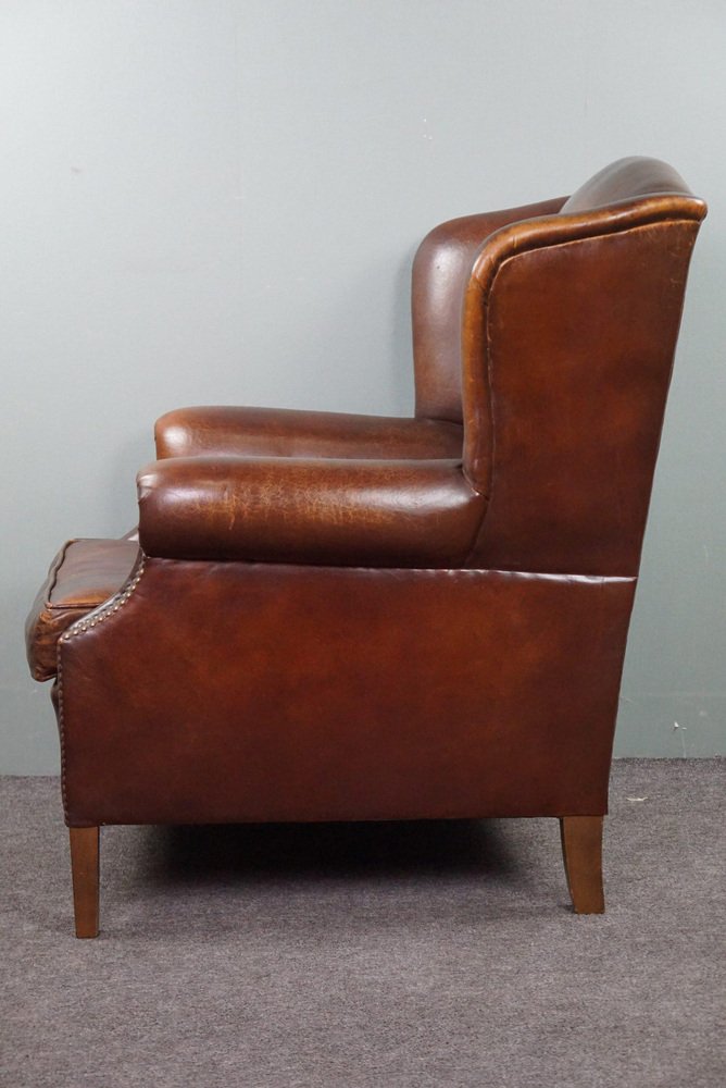 Sheepskin Leather Ear Lounge Chair for sale at Pamono