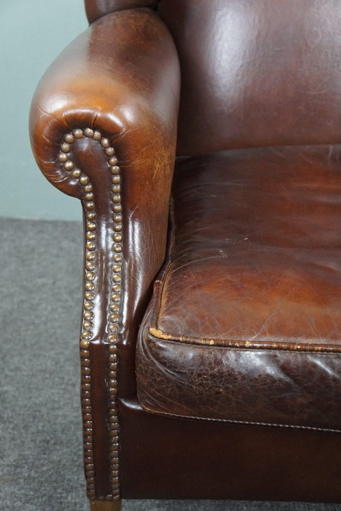 Sheepskin Leather Ear Lounge Chair for sale at Pamono