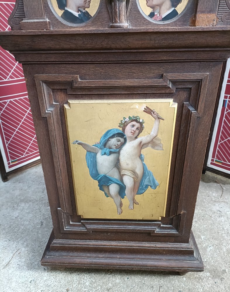 19th Century Clock with Hand-Painted Portraits for sale at Pamono