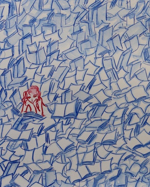 Gabrielle Rul, One Book After the Other, 2022, Watercolor for sale at ...