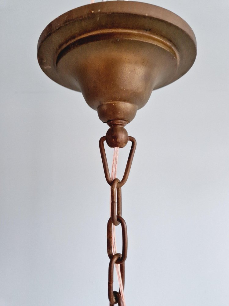 Art Deco Suspension in Transparent Glass, 1920s for sale at Pamono