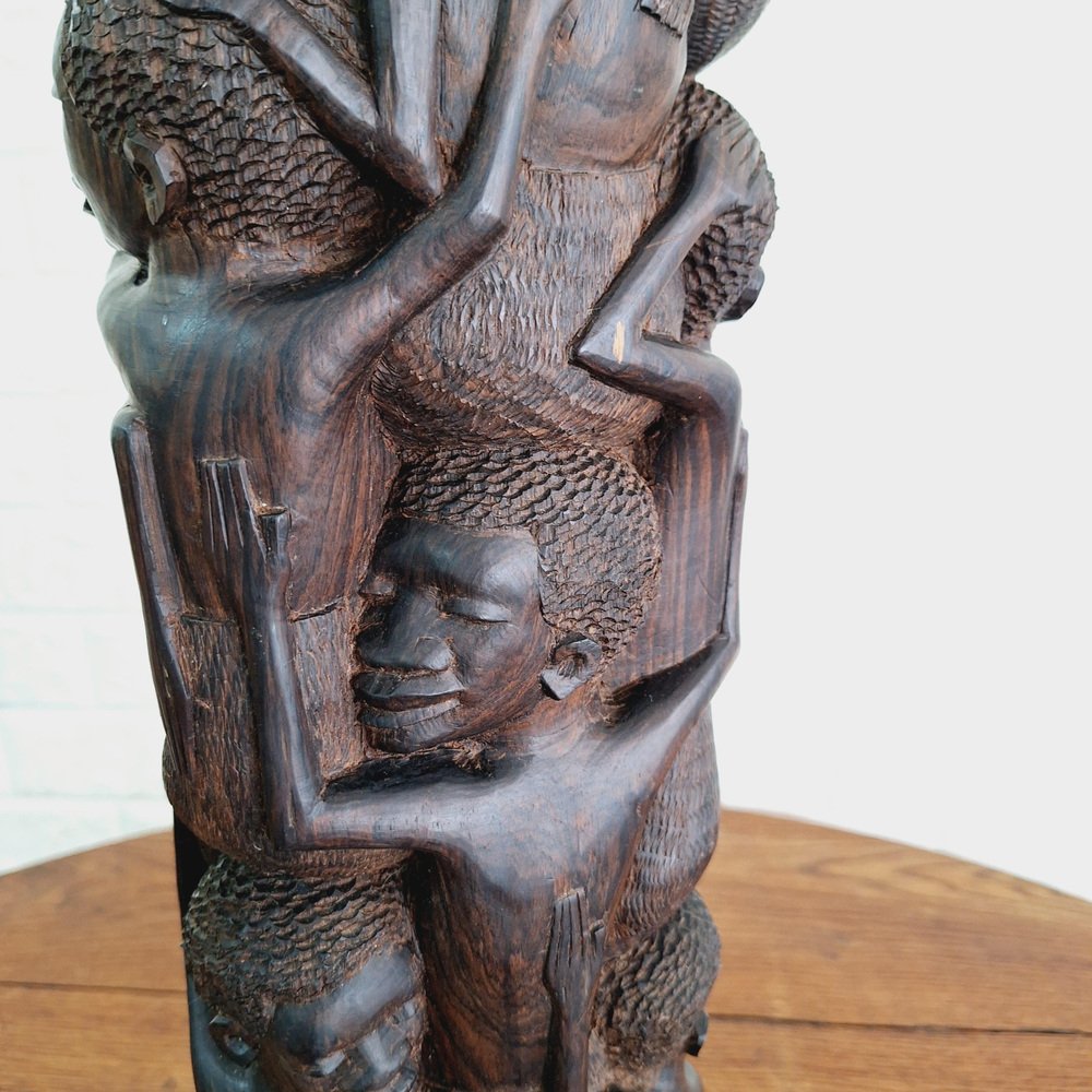Ujama Makonde Art Tree of Life Sculpture in Ebony, Tanzania, 1970s for ...