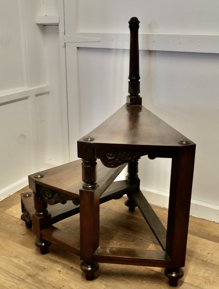 Victorian Spiral Library Steps with Turned Supports for sale at Pamono