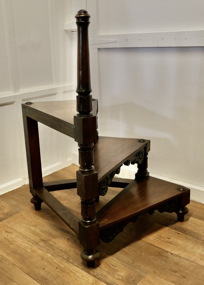 Victorian Spiral Library Steps with Turned Supports for sale at Pamono