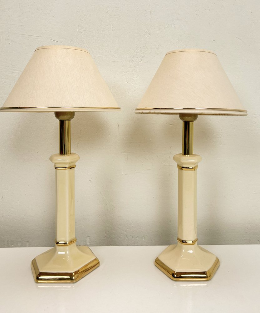 Small French Ceramic Table Lamps by Louis Drimmer, 1970s, Set of 2 for ...