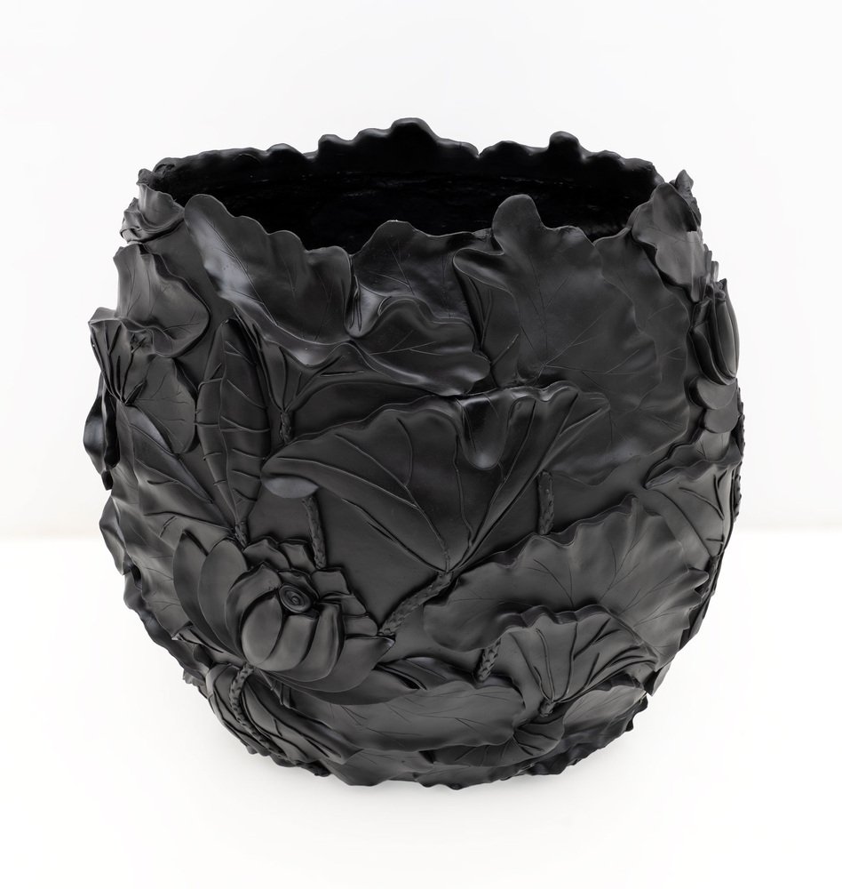 Modern Black Matt Resin Cache-Pot, 2000s for sale at Pamono