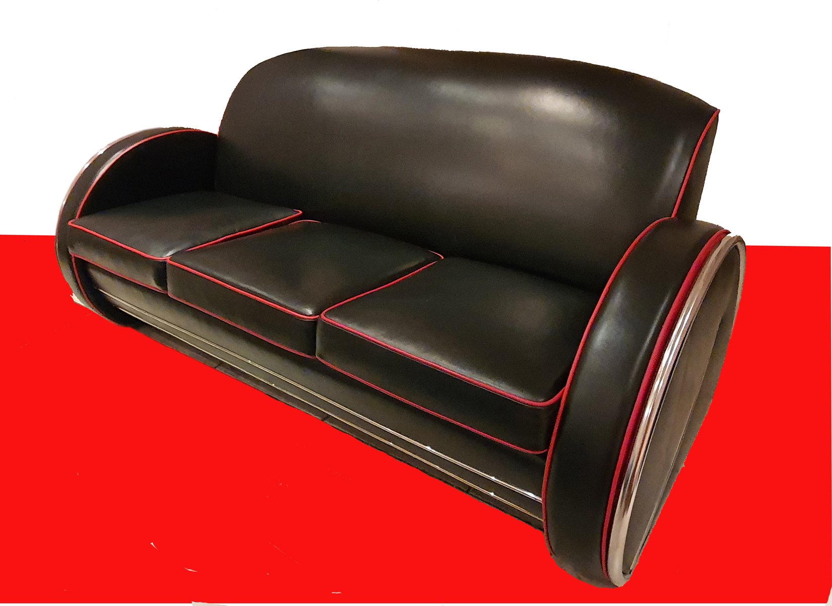 Streamline Sofa im Art Deco Stil, 1980er bei Pamono kaufen