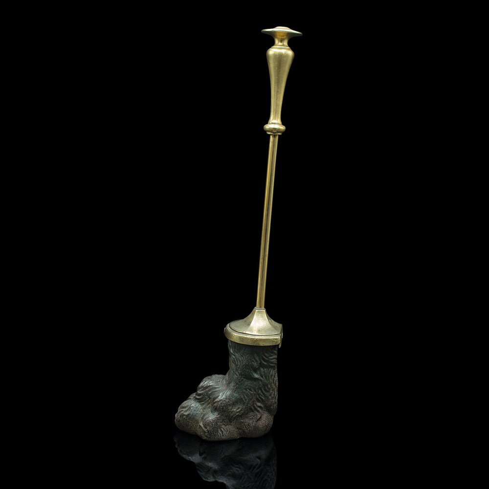 Antiker Löwenpfote Türstopper, Englisch, Gusseisen, Messing, Dekor ...