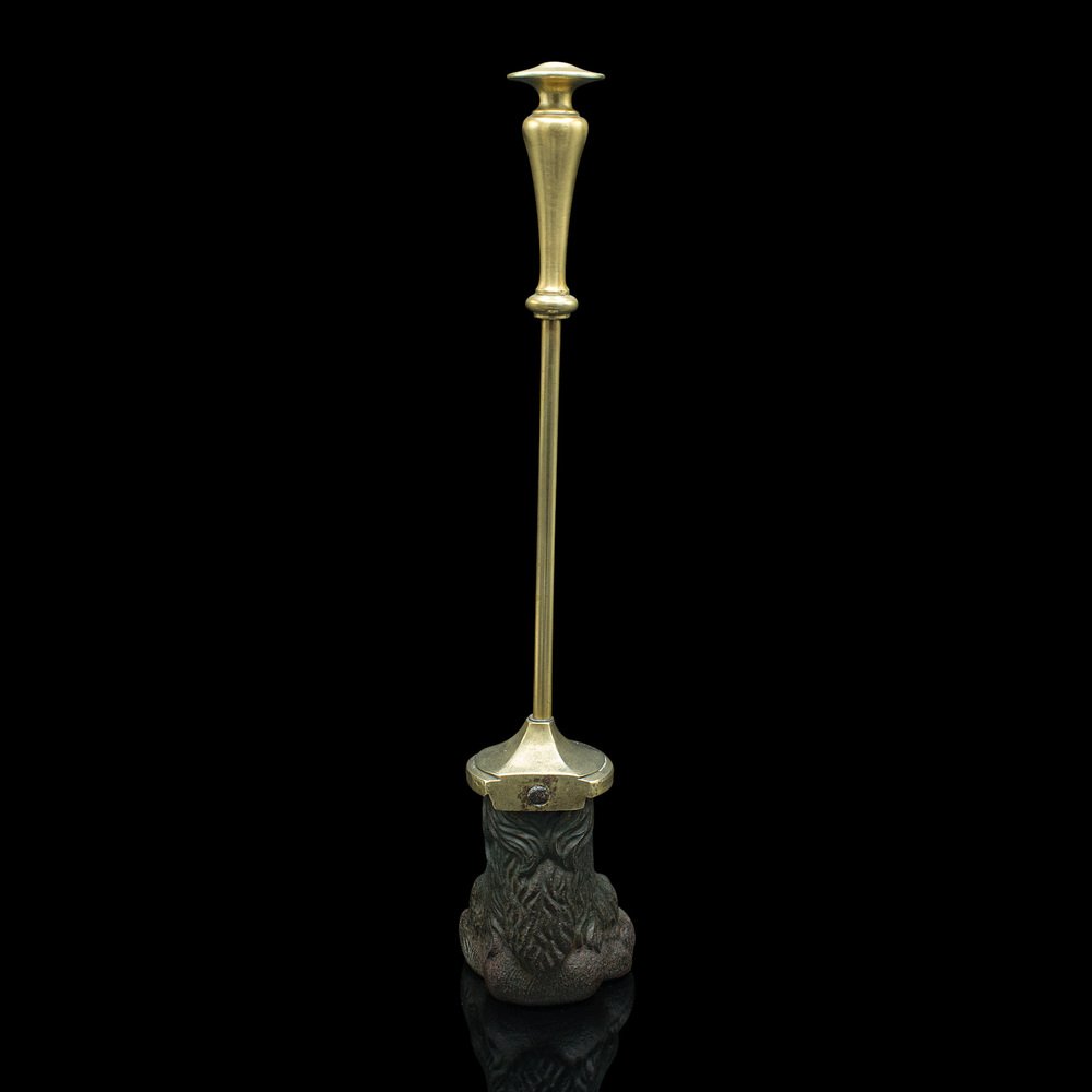 Antiker Löwenpfote Türstopper, Englisch, Gusseisen, Messing, Dekor ...