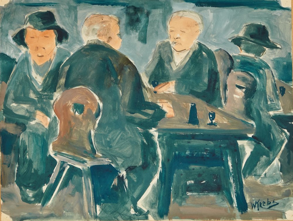 Walter Kiebs, 1920s, Gameache on Canvas, Framed for sale at Pamono