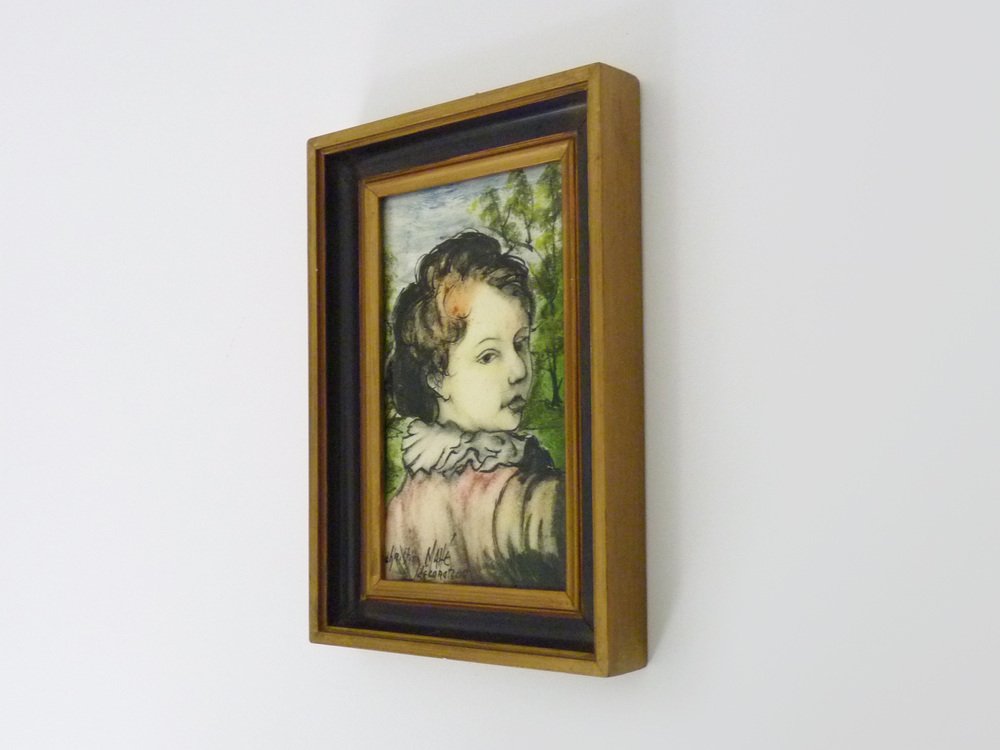 Christian MAHE Dekorateur Portrait Keramik Teller, 1970er bei Pamono kaufen