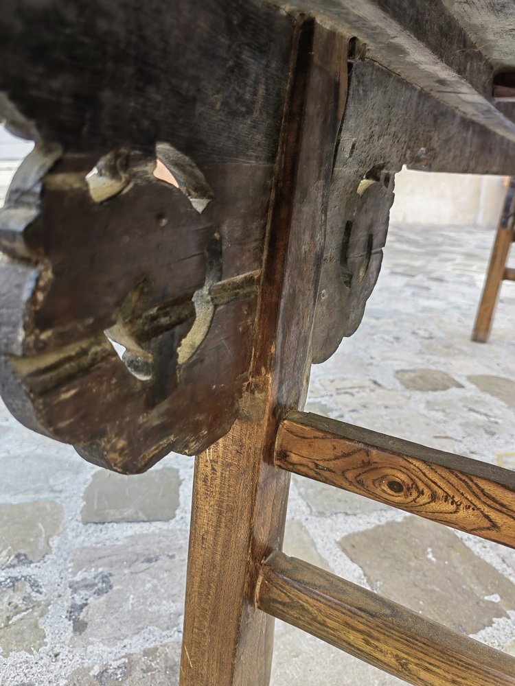 Chinese Bench in Chestnut Wood Built in Interlocking System without ...