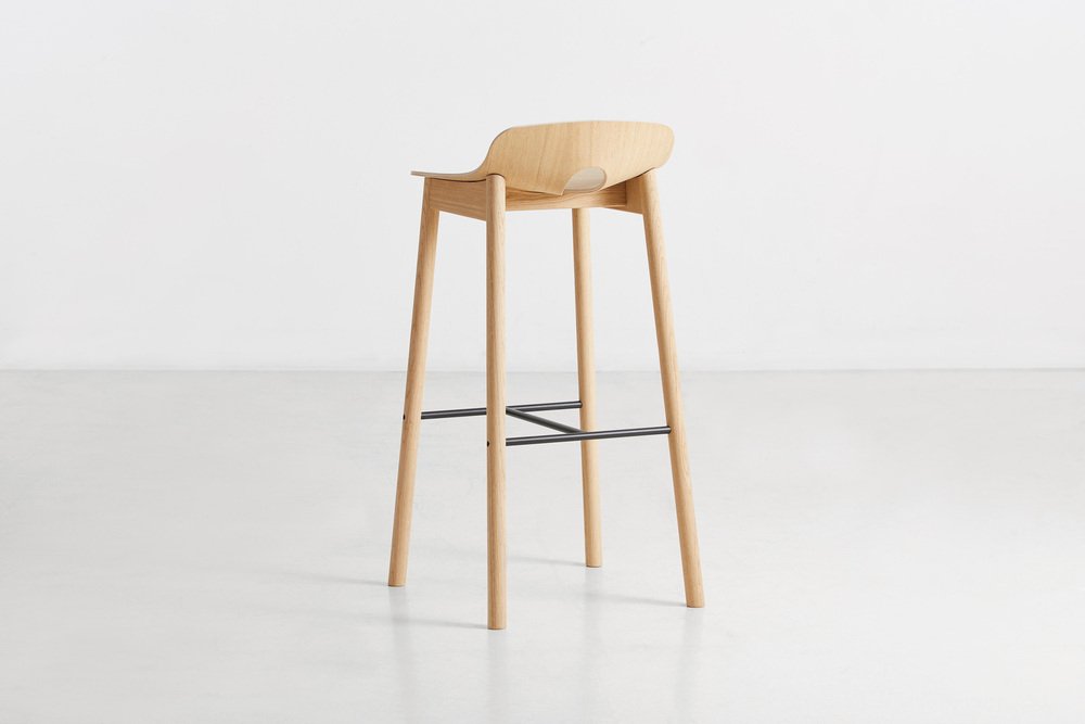 White Oak Mono Bar Stool by Kasper Nyman for sale at Pamono