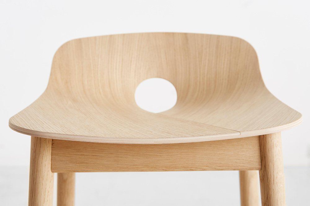 White Oak Mono Bar Stool by Kasper Nyman for sale at Pamono