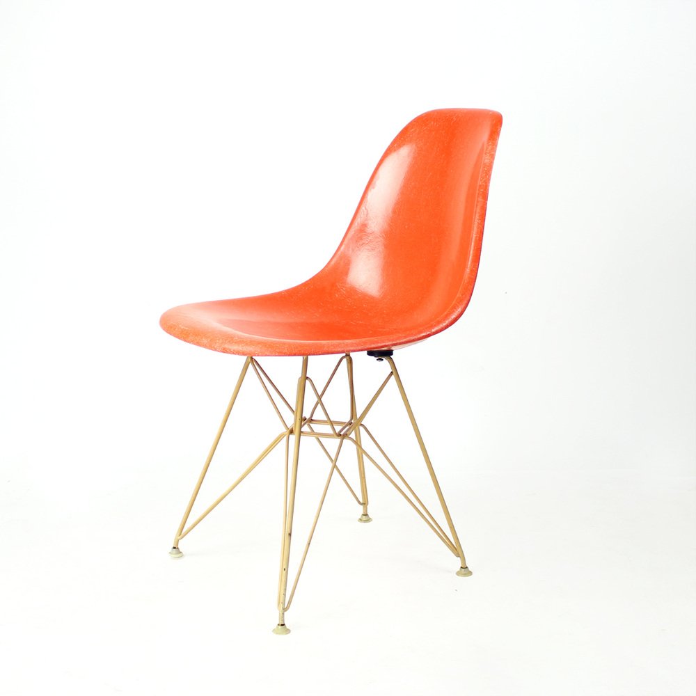 Orange Eiffel Shell Chair by Charles and Ray Eames for Herman Miller ...