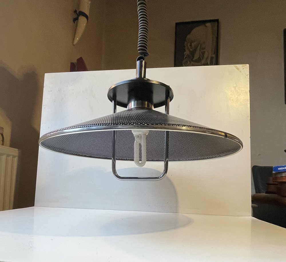 Vintage Black Architects Studio Rise and Fall Ceiling Lamp from Bell ...