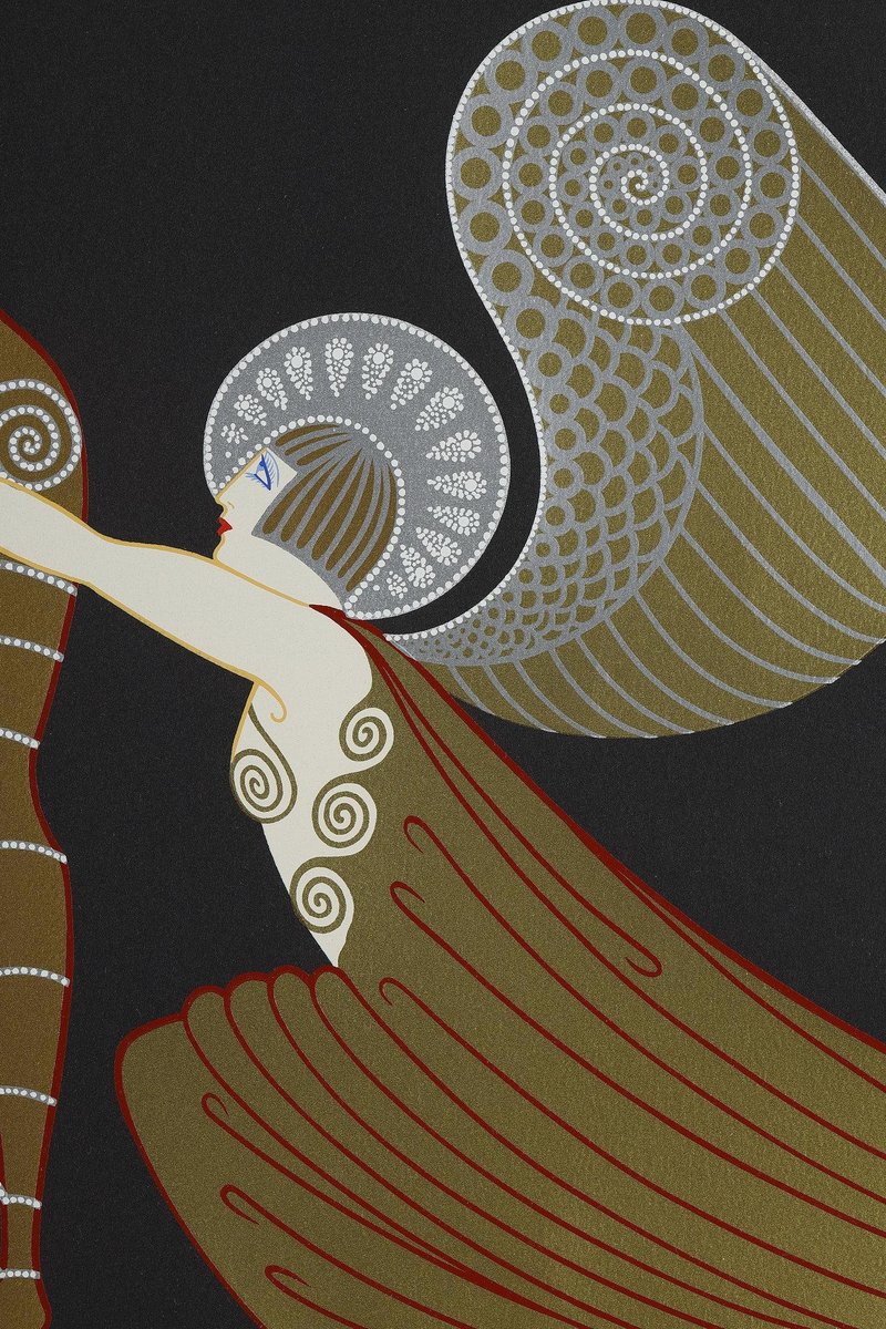 Erté, The Angel with the Harp, 1926, Color Lithograph for sale at Pamono