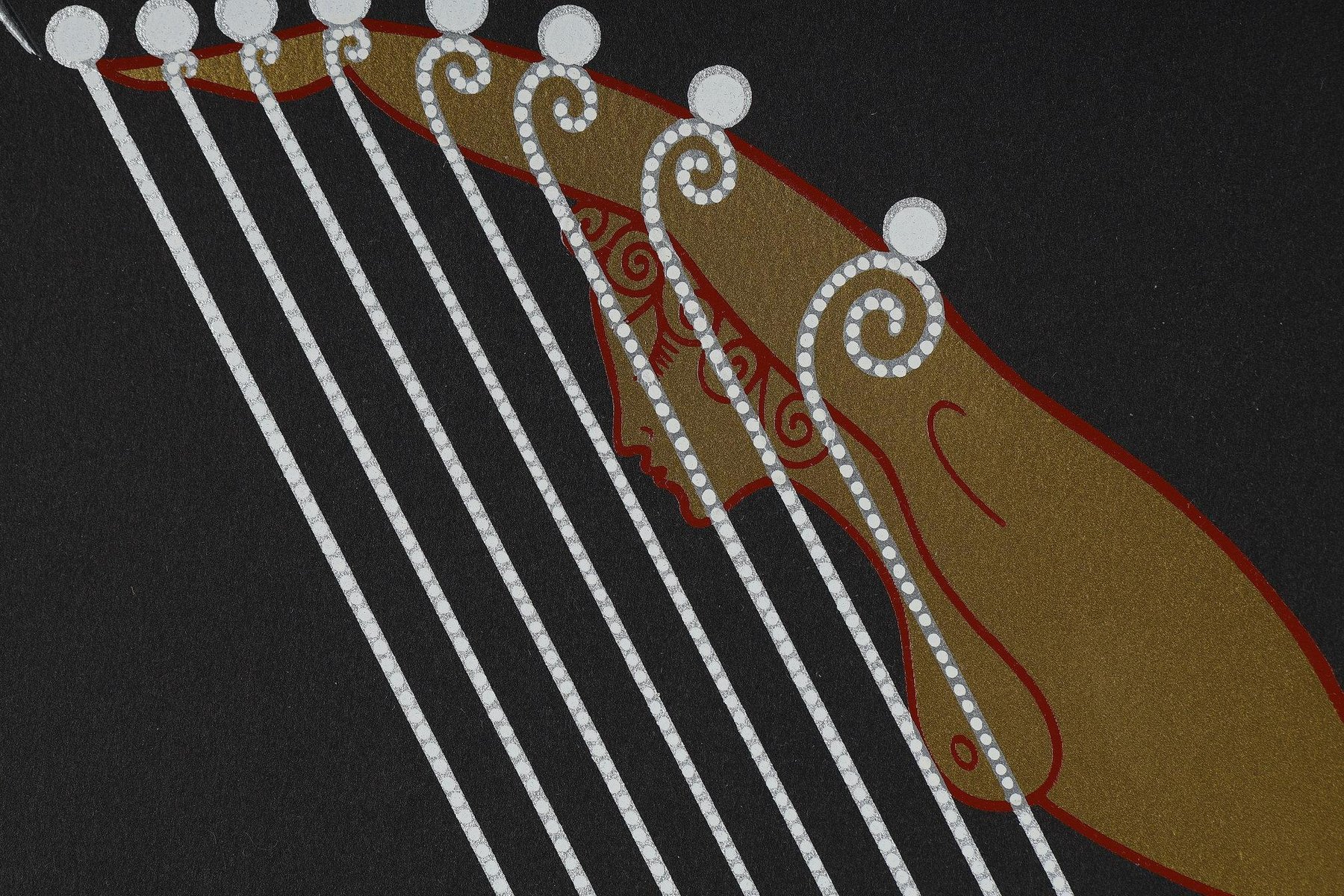 Erté, The Angel with the Harp, 1926, Color Lithograph for sale at Pamono