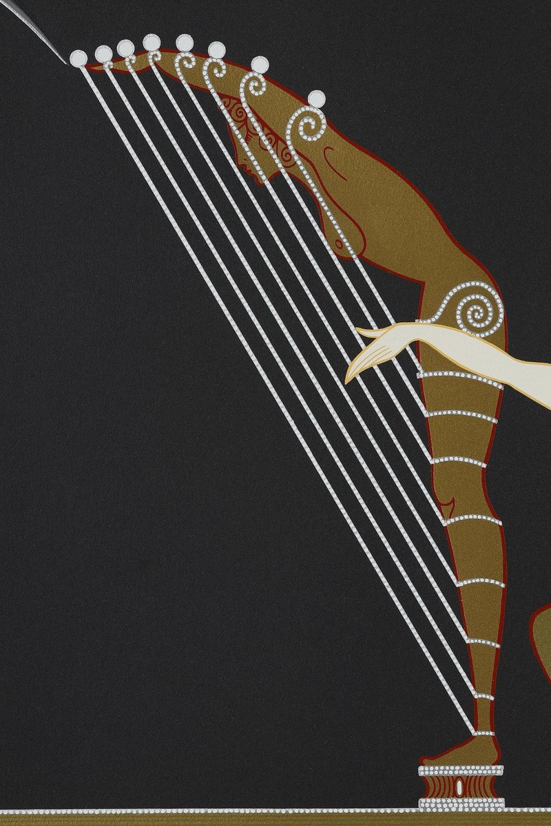 Erté, The Angel with the Harp, 1926, Color Lithograph for sale at Pamono
