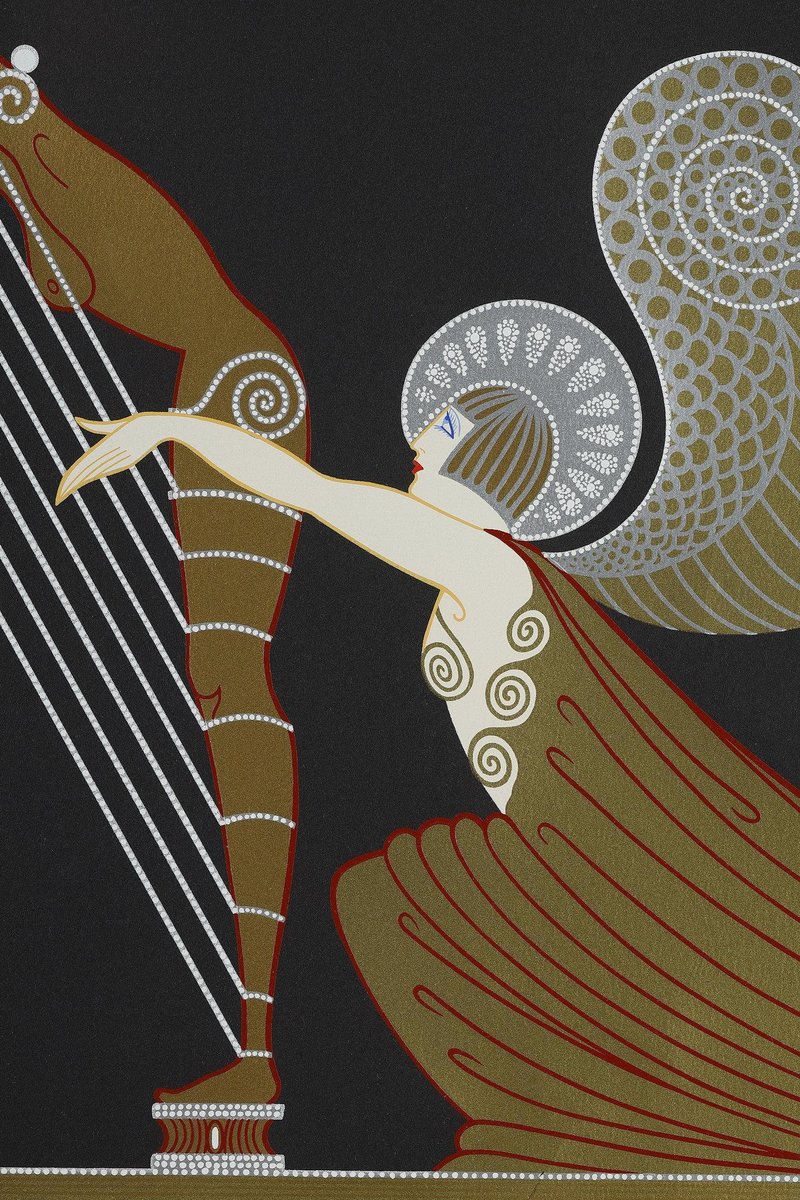 Erté, The Angel with the Harp, 1926, Color Lithograph for sale at Pamono
