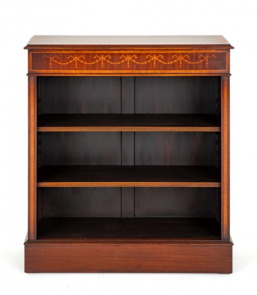 Sheraton Open Bookcase in Mahogany Satinwood Inlay, 1920s for sale at ...