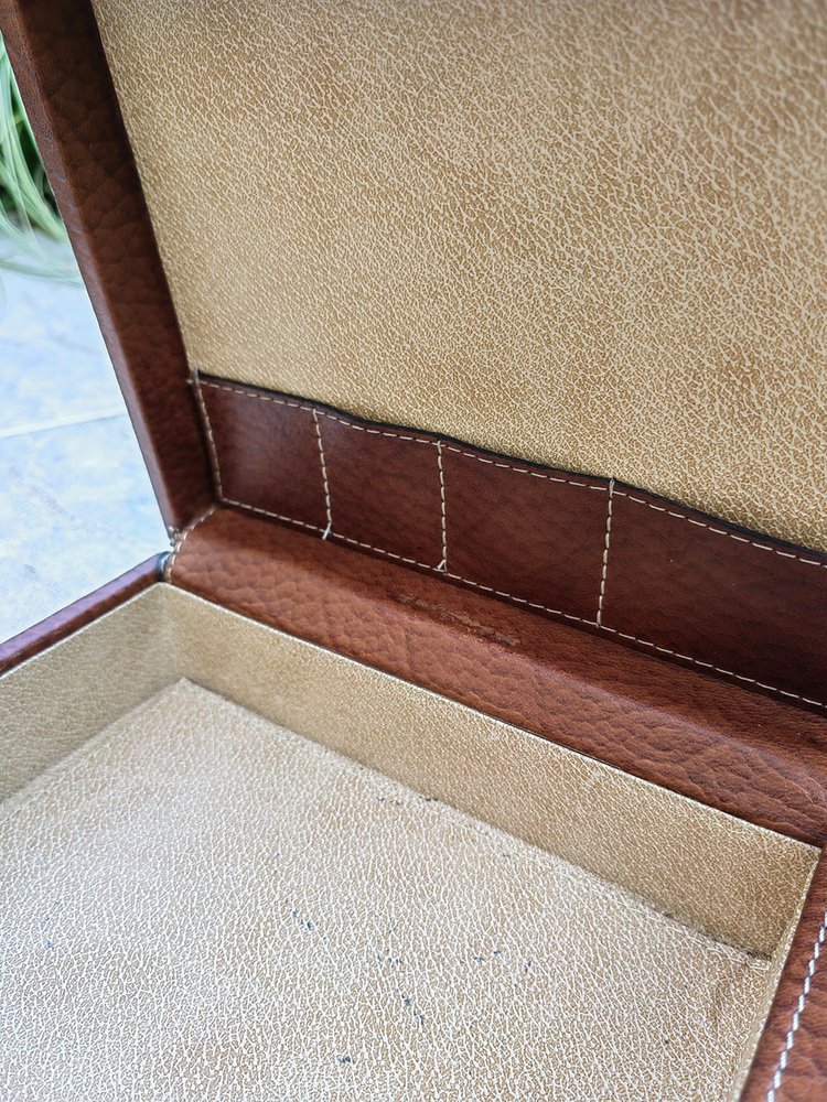 Container Box in Leather, 1950s for sale at Pamono