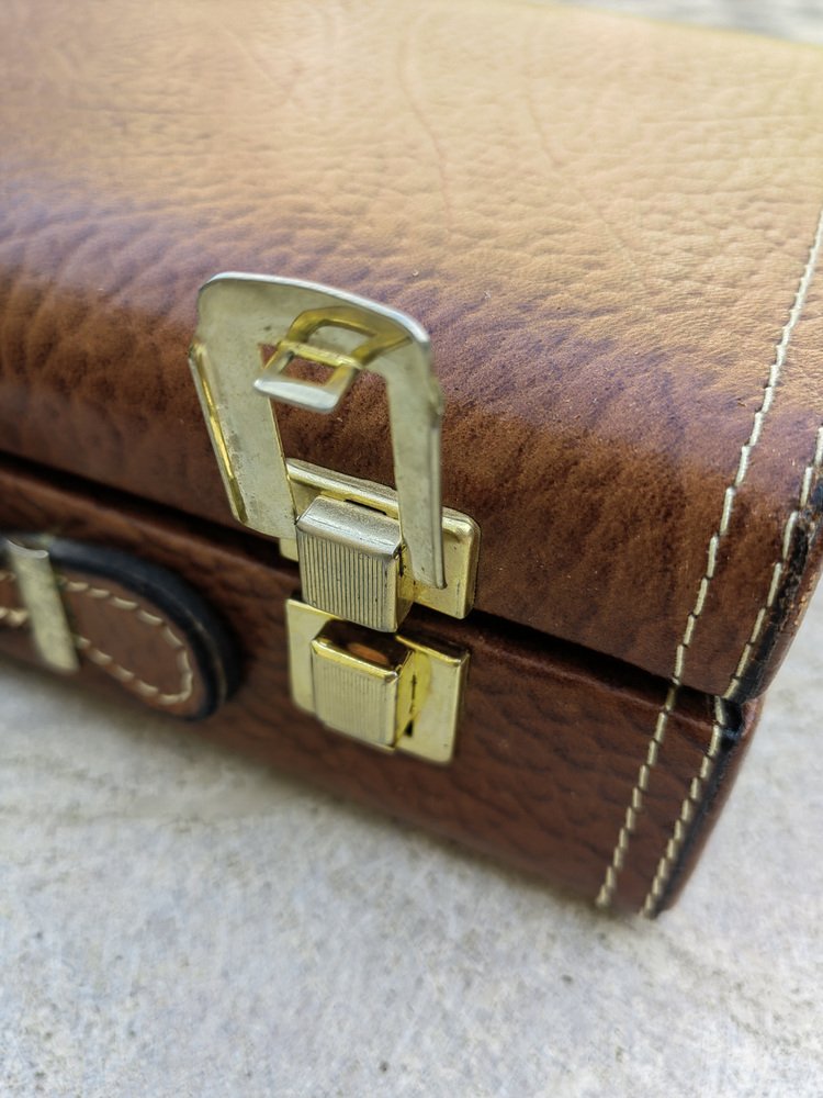 Container Box in Leather, 1950s for sale at Pamono
