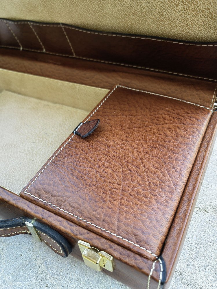 Container Box in Leather, 1950s for sale at Pamono