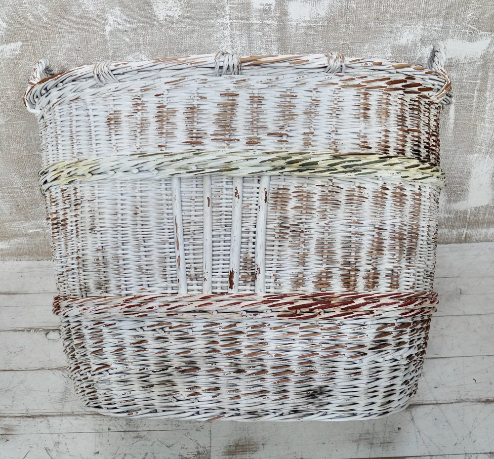 Large Painted Willow Log Basket for sale at Pamono