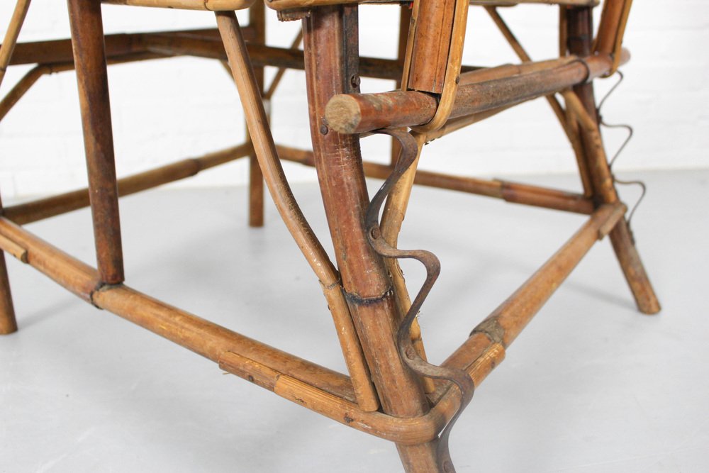 French Art Deco Rattan Lounge Chair / Recliner, 1920s for sale at Pamono