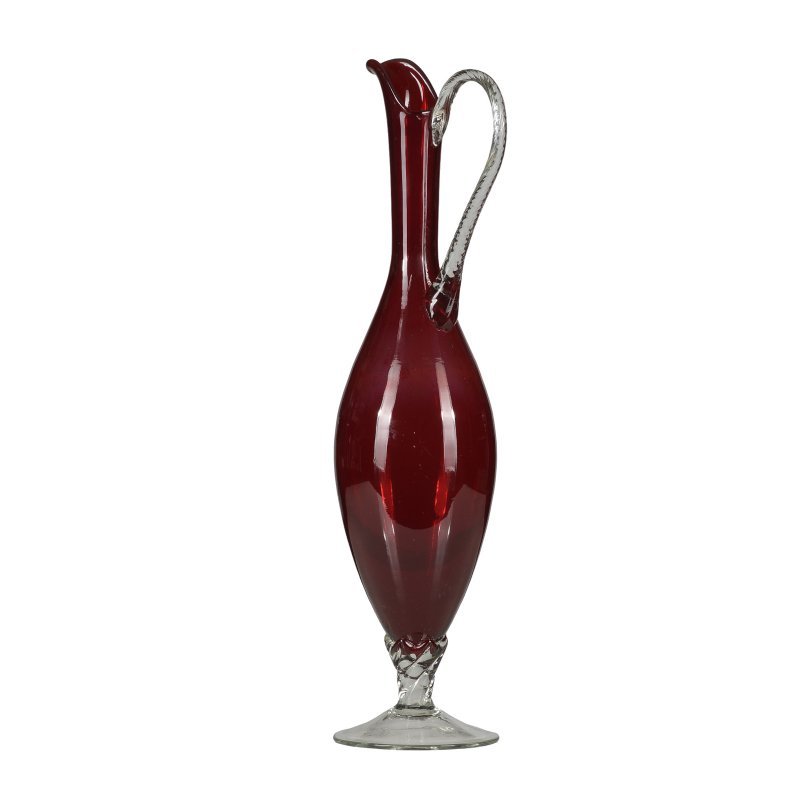 2-Colored Blown Glass Carafe, 1950s for sale at Pamono