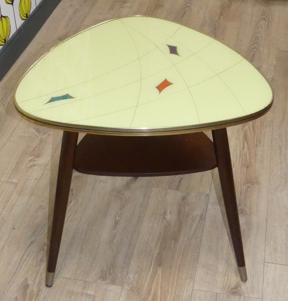 Cocktail Table with Glass Top, 1950s for sale at Pamono