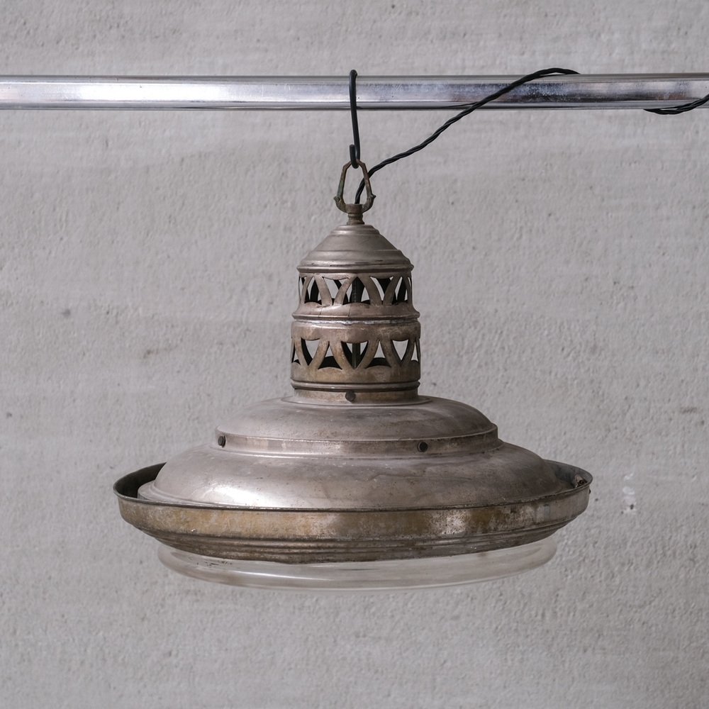 French Mirrored Reflector Pendant Light, 1920s for sale at Pamono