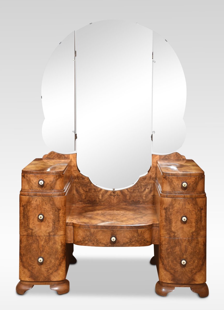 Art Deco Walnut Dressing Table, 1920s for sale at Pamono