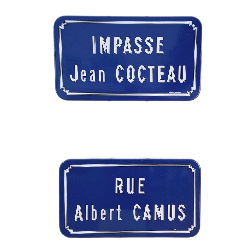 French Enamel Street Signs, Set of 2 for sale at Pamono