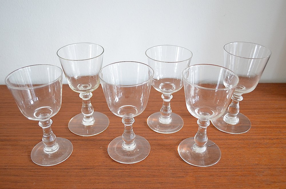 Biedermeier Wine Glasses, 1880s, Set of 6 for sale at Pamono