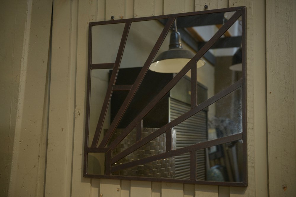 Small Industrial Mirror in Metal, 1930s for sale at Pamono