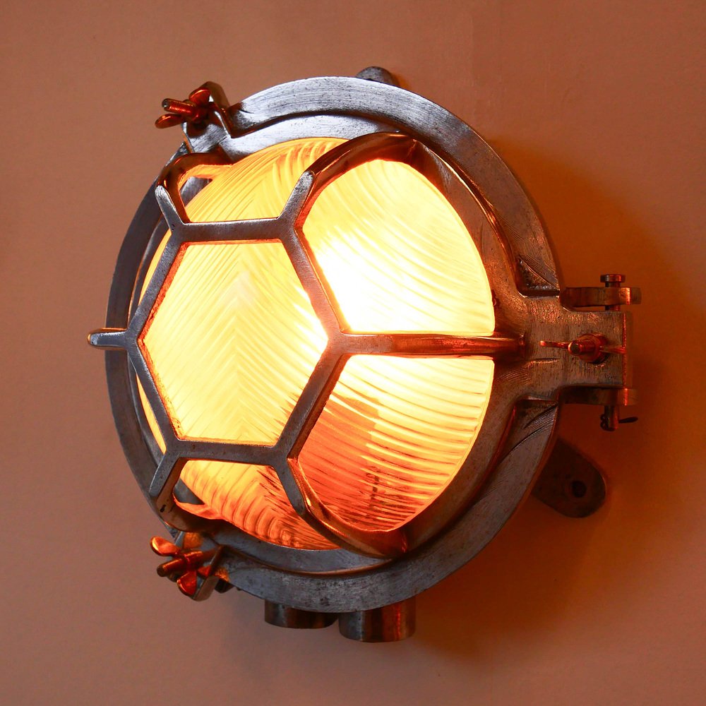 Vintage Aluminum Cast Iron Wall Light, 1950s for sale at Pamono