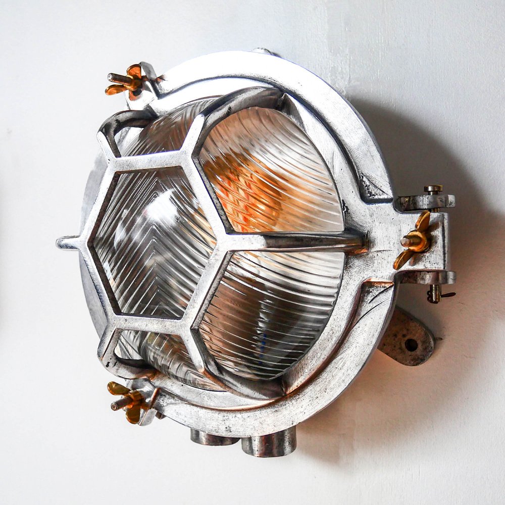 Vintage Aluminum Cast Iron Wall Light, 1950s for sale at Pamono