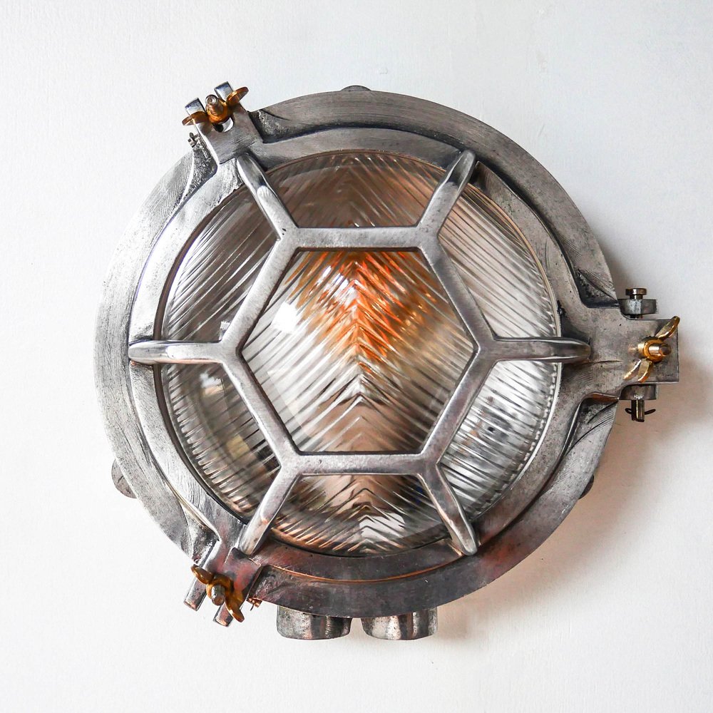 Vintage Aluminum Cast Iron Wall Light, 1950s for sale at Pamono